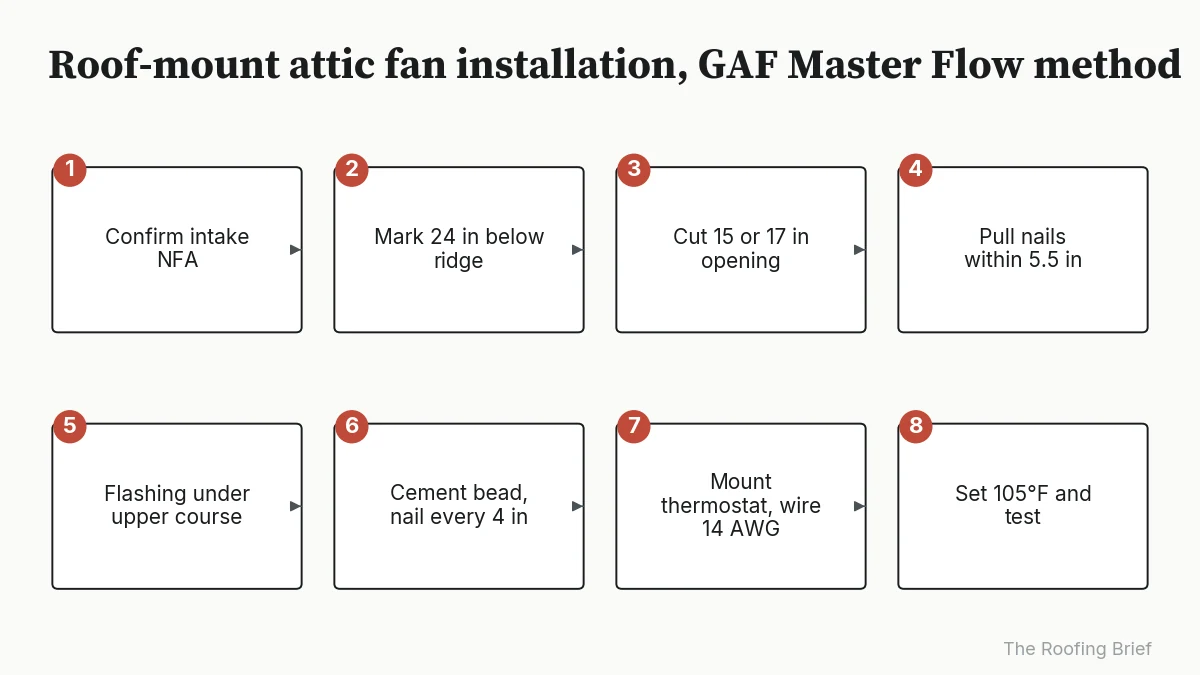 Attic Fan Installation: 0.7 CFM Sizing, Wiring, Cost